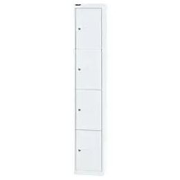 Bisley Metall Schließfach 4 Türen 1 abteile Schlüssel 305 x 457 x 1.802 mm Verkehrsweiß