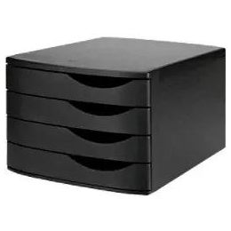 Djois Re-Solution Schubladenbox PS (Polystyrol) Schwarz 4 Schübe 30 x 37,5 x 21,6 cm DIN A4