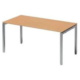 Bisley Cito Höhenverstellbar Schreibtisch Buche 4 Metallfüße 1.600 (B) x 800 (T) x 740 (H) mm MFC (Melaminbeschichtete Spanplatte), Stahl
