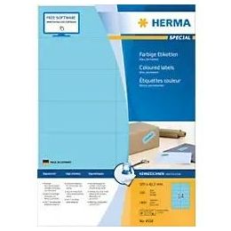 Herma Farbige Multifunktionsetiketten 4558 Blau Rechteckig 105 x 42 mm 100 Blatt à 14 Etiketten