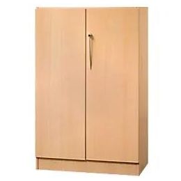 Hammerbacher Future Schrank Melaminharzbeschichtete Spanplatte 2 Fachb&ouml;den abschlie&szlig;bar 800 x 420 x 1.270 mm Buche Braun