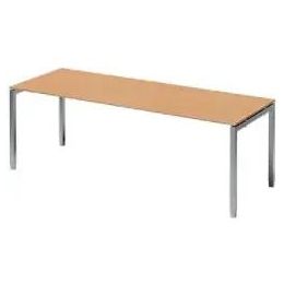 Bisley Cito Höhenverstellbar Schreibtisch Buche 4 Metallfüße 2.200 (B) x 800 (T) x 740 (H) mm MFC (Melaminbeschichtete Spanplatte), Stahl
