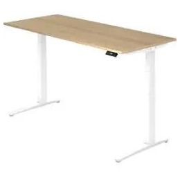 Hammerbacher XBHM VXBHM Elektrisch Höhenverstellbar Sitz-Stehschreibtisch Rechteckig Eiche C-Fuß 1.800 (B) x 800 (T) x 1.290 (H) mm Spanplatte, Stahl, Aluminium