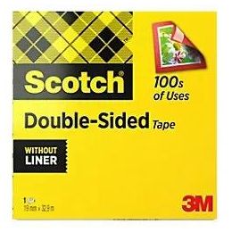 Scotch Doppelseitiges Klebeband Hohe Lautstärke Double Sided Transparent 19 mm (B) x 33 m (L) Celluloseacetat