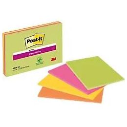 Post-it Haftnotizen 203 x 152 mm Farbig sortiert Rechteckig Blanko 4 St&uuml;ck &agrave; 45 Blatt