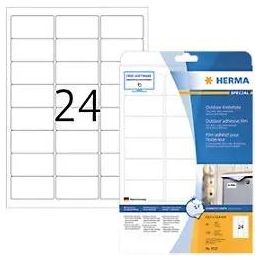 Herma Outdoor Klebefolie 9532 Weiß DIN A4 63,5 x 33,9 mm 10 Blatt à 24 Etiketten