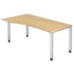 Hammerbacher VQS Höhenverstellbar Schreibtisch Freiform Ahorn 4 Metallfüße 1.800 (B) x 1.000 (T) x 810 (H) mm Spanplatte, Stahl