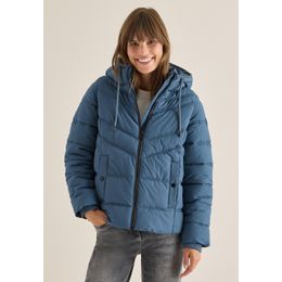 Steppjacke Cecil, Damen, Gr. L42, moonstone blau, Stoff, Obermaterial: 100% Polyester; Futter: 100% Polyester; Füllung: 100% Polyester, unifarben, normal hüftlang, ohne Ausschnitt, Bündchen, Jacken, mit reflektierenden Details