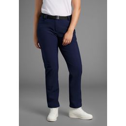 Outdoorhose Maier Sports "DA-HOSE EL. SOFTSH. PERLIT W", Damen, Gr. 44, N-Gr, blau (night sky), Obermaterial: 92% Polyester, 8% Elasthan, Hosen