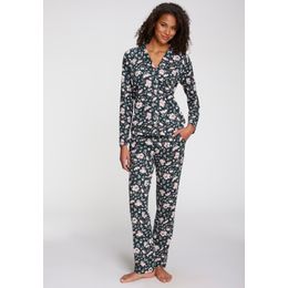 s.Oliver Damen Pyjamaoberteil, Gr. 32dunkelgr&uuml;n, rosa, gebl&uuml;mt, Single Jersey, Obermaterial: 50% Baumwolle, 50% Viskose, gebl&uuml;mt, Shirts, mit sch&ouml;nem
