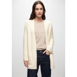 Strickjacke Street One, Damen, Gr. 42, soft beige, Stoff, 78% Polyamid, 12% Polyacryl, 10% Baumwolle, unifarben, normal lang, ohne Ausschnitt, Rollsaum, Strickjacken Strickjacke, mit aufgen&auml;hten Taschen