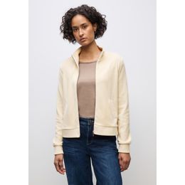 Cordjacke Street One, Damen, Gr. 44, soft beige, Web, 67% Baumwolle, 28% Polyester, 5% Elasthan, unifarben, comfort fit, hoch geschlossener Ausschnitt, elastischer Bund, Jacken, in Cord-Optik