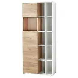 Germania Aktenschrank Melamin 2 Fachböden abschließbar 850 x 400 x 1.970 mm Eiche Braun