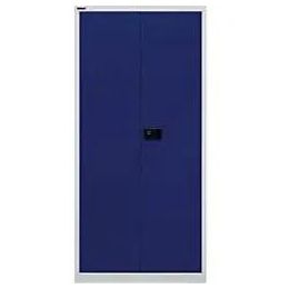 Bisley Flügeltürenschrank Metall 4 Fachböden abschließbar 914 x 400 x 1.950 mm Blau, Hellgrau