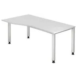 Hammerbacher VQS Höhenverstellbar Schreibtisch Freiform Weiß 4 Metallfüße 1.800 (B) x 1.000 (T) x 810 (H) mm Spanplatte, Stahl