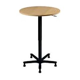 Hammerbacher VST Höhenverstellbar Stehtisch Freiform Buche Drehkreuz aus Metall 800 (B) x 800 (T) x 1.140 (H) mm Spanplatte, Kunststoff, Aluminium