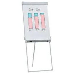 Franken PRO Magnetisches Flipchart FC43 H&ouml;henverstellbar 67 x 95 cm Mit Dreibeinstativ und Stiftablage Hellgrau