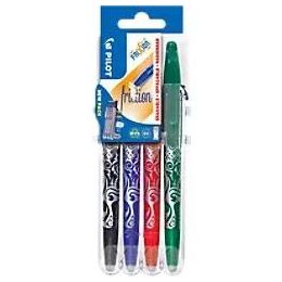 Pilot Pen Pilot Frixion Ball Kugelschreiber Farbig sortiert 0.35 mm Mittel Kegelförmig Nachfüllbar 50% Recycelt 4 Stück