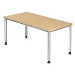 Hammerbacher H-Serie VHS Höhenverstellbar Schreibtisch Ahorn 4 Metallfüße 2.000 (B) x 1.000 (T) x 810 (H) mm Spanplatte, Stahl