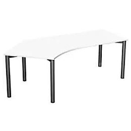 Speed Office Schreibtisch Freiform Weiß 2.166 (B) x 1.130 (T) x 720 (H) mm MFC (Melaminbeschichtete Spanplatte)