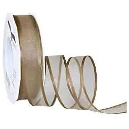 PR&Auml;SENT PRAESENT Organza 4832525-105 Taupe 25 mm x 25 m 2 St&uuml;ck