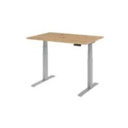 Hammerbacher VXDKB Elektrisch Höhenverstellbar Sitz-Stehschreibtisch Eiche C-Fuß 1.200 (B) x 800 (T) x 1.290 (H) mm Spanplatte, Stahl