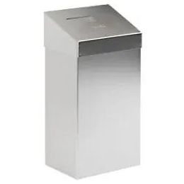 DutchDesign Push-Mülleimer mit Druckdeckel Edelstahl 50 L 38 (B) x 25 (T) x 68 (H) cm Silber