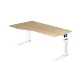 Hammerbacher VUS Höhenverstellbar Schreibtisch Freiform Eiche C-Fuß 1.800 (B) x 1.000 (T) x 860 (H) mm Spanplatte, Stahl