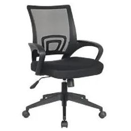 FELUCCA Bürostuhl Wippmechanik Stoff Feste Armlehne Schwarz 100 kg 590 x 590 x 970 mm