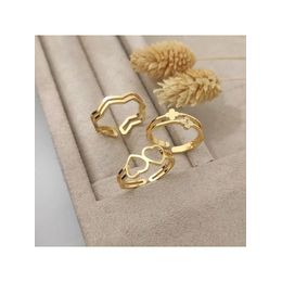 Nakkash 3er-Set: vergold. Ringe - 64% | Schmuck