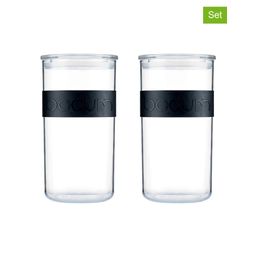 Bodum 2er-Set: Vorratsgl&auml;ser "Presso" in Transparent/ Schwarz - 2 l - 10% | Aufbewahren-servieren