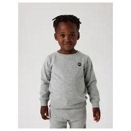 Sweatshirt name it "NMMVIMO LS SWEAT BRU NOOS", Jungen, Gr. 104, grau (grau melange), angeraute Sweatware, Obermaterial: 60% Baumwolle, 40% Polyester, meliert, unifarben, Casual, regular fit hüftlang, Rundhals, Rippbündchen, Sweatshirts