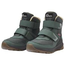 Winterboots Jack Wolfskin "POLAR BEAR-B TEXAPORE MID VC K", Damen, Gr. 32, mystic grün, Synthetik, Textil, Schuhe, Snowboots, Winterstiefel, Winterschuhe, wasserdicht & gefüttert