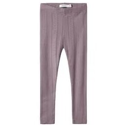 Leggings name it "NMFJULIA LEGGING NOOS", Mädchen, Gr. 104, N-Gr, lila (elderberry), Web, Obermaterial: 100% Baumwolle, unifarben, casual, normal knöchellang, Hosen