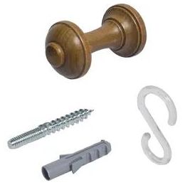 Raffhalter Liedeco, braun (eichefarben, rustikal), Materialmix, Raffhalter, Schalhalter 7 cm