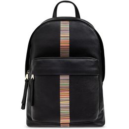 Paul Smith Rucks&auml;cke - Vertical Stripe Black Backpack With Top Zip Closur - Gr. unisize - in Schwarz - f&uuml;r Damen