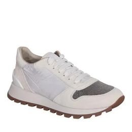 Brunello Cucinelli Low-Top Sneaker - White Lace Velour Sneakers - Gr. 35 (EU) - in Wei&szlig; - f&uuml;r Damen