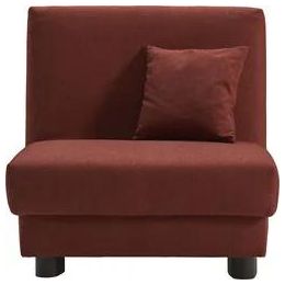ell+ell Schlafsofa ELL + ELL "Enny", rot, B:85cm H:90cm T:100cm, Sofas, Liegefläche Breite 80 cm, Liegehöhe 45 cm, Füße schwarz, Rückenlehne