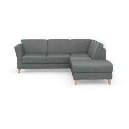 Sit & More Ecksofa SIT & MORE "Visby L-Form", grau, B:248cm H:87cm T:213cm, Sofas, Wahlweise mit Bettfunktion und Stauraum, frei im Raum stellbar