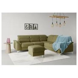 Sit & More Ecksofa SIT & MORE "Sinatra L-Form", grün (olive), B:251cm H:85cm T:231cm, 98% Polyester, 2% Polyamid, Sofas, optional mit Kopfteilverstellung und Armteilfunktion