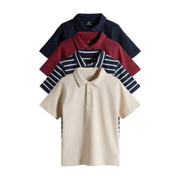 The Set Poloshirt Jungen Gr&ouml;&szlig;e 116 beige / marine / rot / wei&szlig;