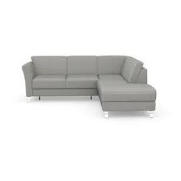 Sit & More Ecksofa SIT & MORE "Visby L-Form", silber, B:248cm H:87cm T:213cm, Sofas, Wahlweise mit Bettfunktion und Stauraum, frei im Raum stellbar