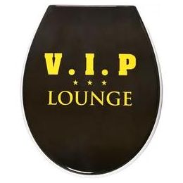 WC-Sitz ADOB "VIP", gold (schwarz, goldfarben), B:37cm H:5cm L:44cm, Duroplast, Edelstahl, WC-Sitze, Absenkautomatik, zur Reinigung abnehmbar