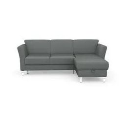 Sit & More Ecksofa SIT & MORE "Visby L-Form", grau, B:248cm H:87cm T:162cm, Sofas, wahlweise mit Bettfunktion und Bettkasten, frei im Raum stellbar