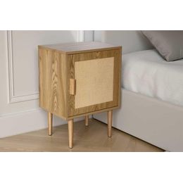 Riess Ambiente Design Nachttisch VIENNA 60cm natur Wiener Geflecht Beistelltisch mit Stauraum Riess-Ambiente