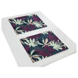 Platzset ADAM "Jungle" Gr. 1, bunt (dunkelblau, lila), B:40cm L:30cm, Obermaterial: 100% Baumwolle, Platzsets, GOTS organic,zertifiziert durch CERES 0242Made in Germany