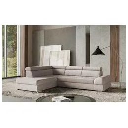 Sit & More Ecksofa SIT & MORE "Broadway L-Form", grau (elefant), B:270cm H:79cm T:213cm, 100% Polyester, Sofas, mit verstellbaren Kopfteilen, wahlweise mit Bettfunktion