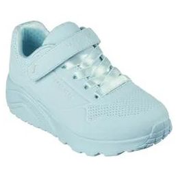 Sneaker Skechers "UNO LITE", Kinder, Gr. 30, blau (türkis), Lederimitat, Schuhe, Plateausneaker, Retro Sneaker, Klettschuh im Monochrome Look