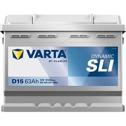 Varta Starterbatterie DYNAMIC SLI 12 V, 63 Ah, 610 A 12V 63Ah 610A für SKODA VW PEUGEOT LAND ROVER VOLVO NISSAN RENAULT LADA FIAT CITROËN FORD BENTLEY