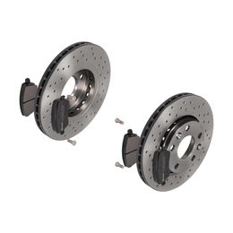 Brembo Bremsensatz-Vorderachse XTRA LINE / STANDARD SK8K0F7LY3 Bremsensatz, Scheibenbremse vorne rechts links Gelocht/innenbel. 280mm f&uuml;r RENAULT TRUC